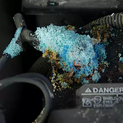 Blue Corrosion On Battery